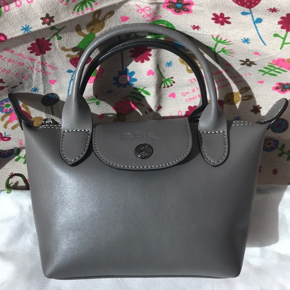 Longchamp | Bags | Longchamp Mini Le Pliage Cuir Leather Top Handle Bag ...